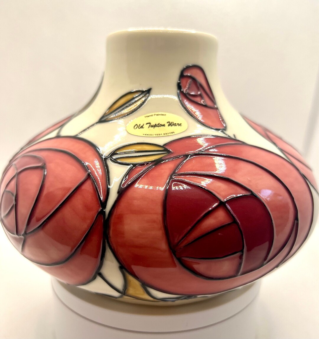 Old Tupton Ware Rose Patterned Tube Lined Vase Hand Painted - Etsy