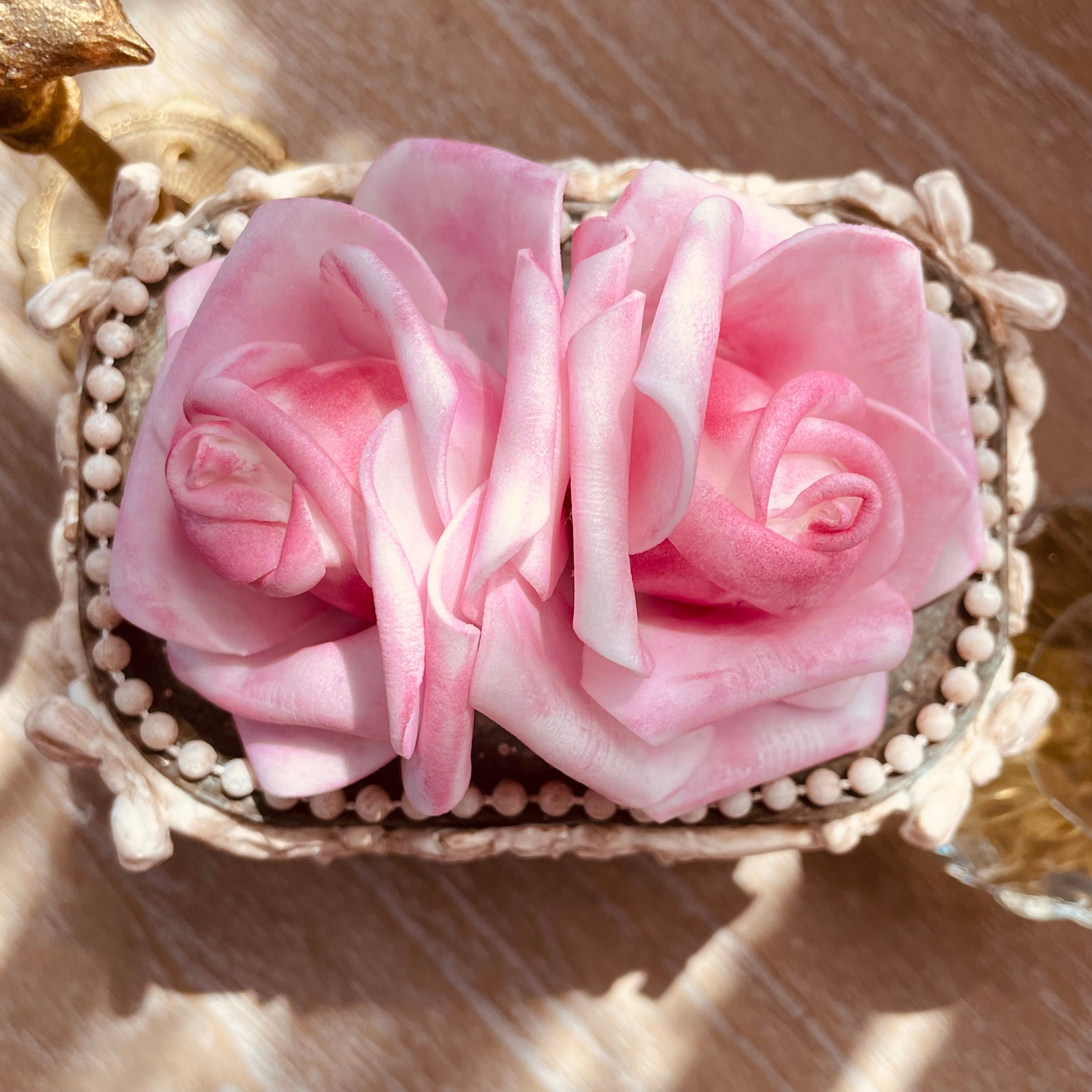 Pink Cottage Rose Box, Pink Vintage Rose Box, Pink French Country Box ...