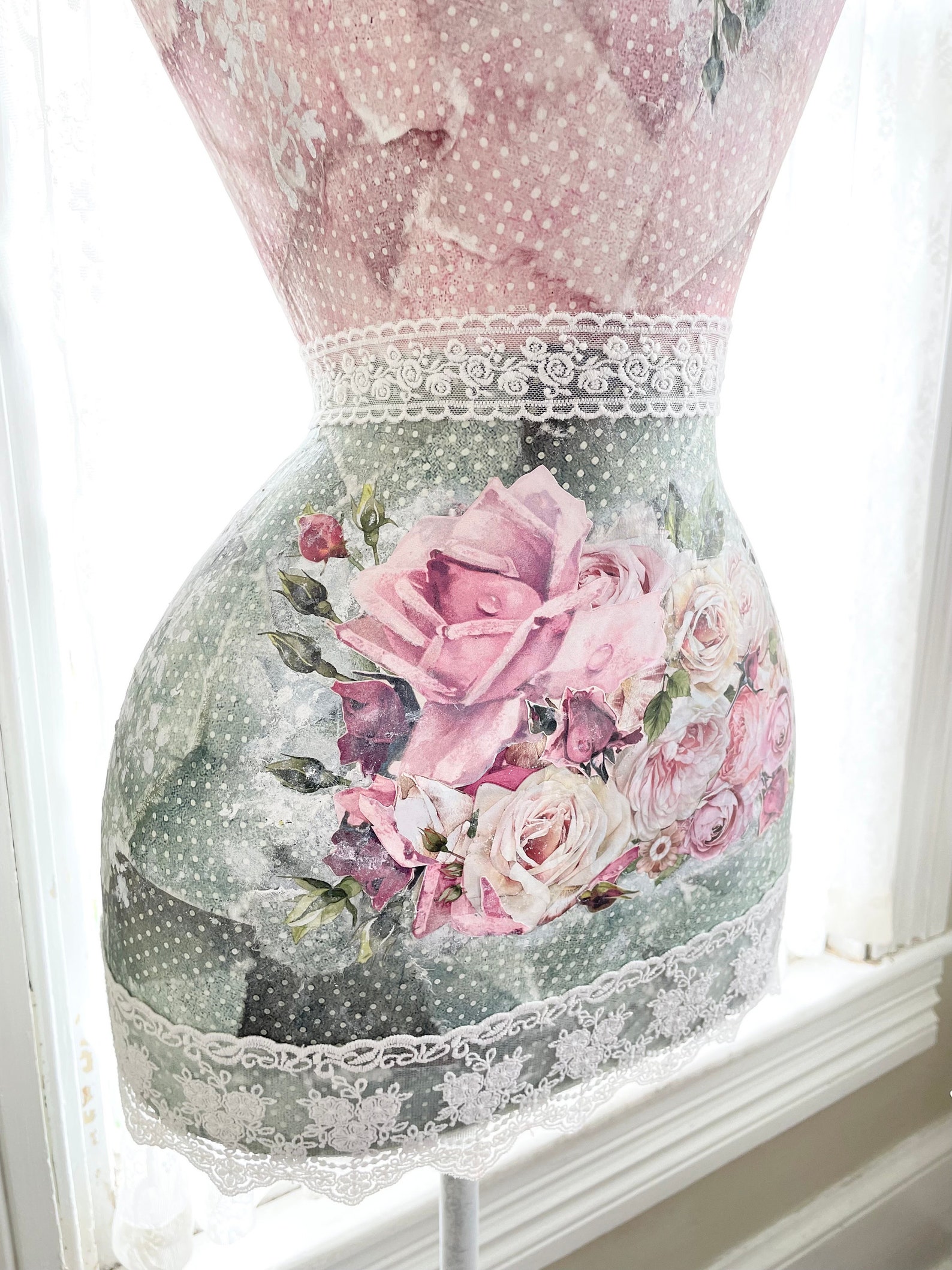 Dress Form Mannequin, Decorative Dress Form, Vintage Postcard Art ...