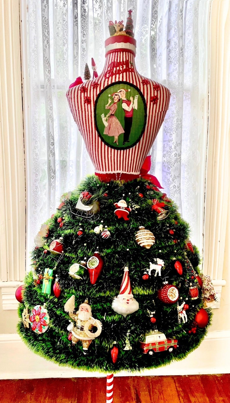 Dress Form Christmas Tree, 1950s Christmas Tree, Retro Christmas Tree ...