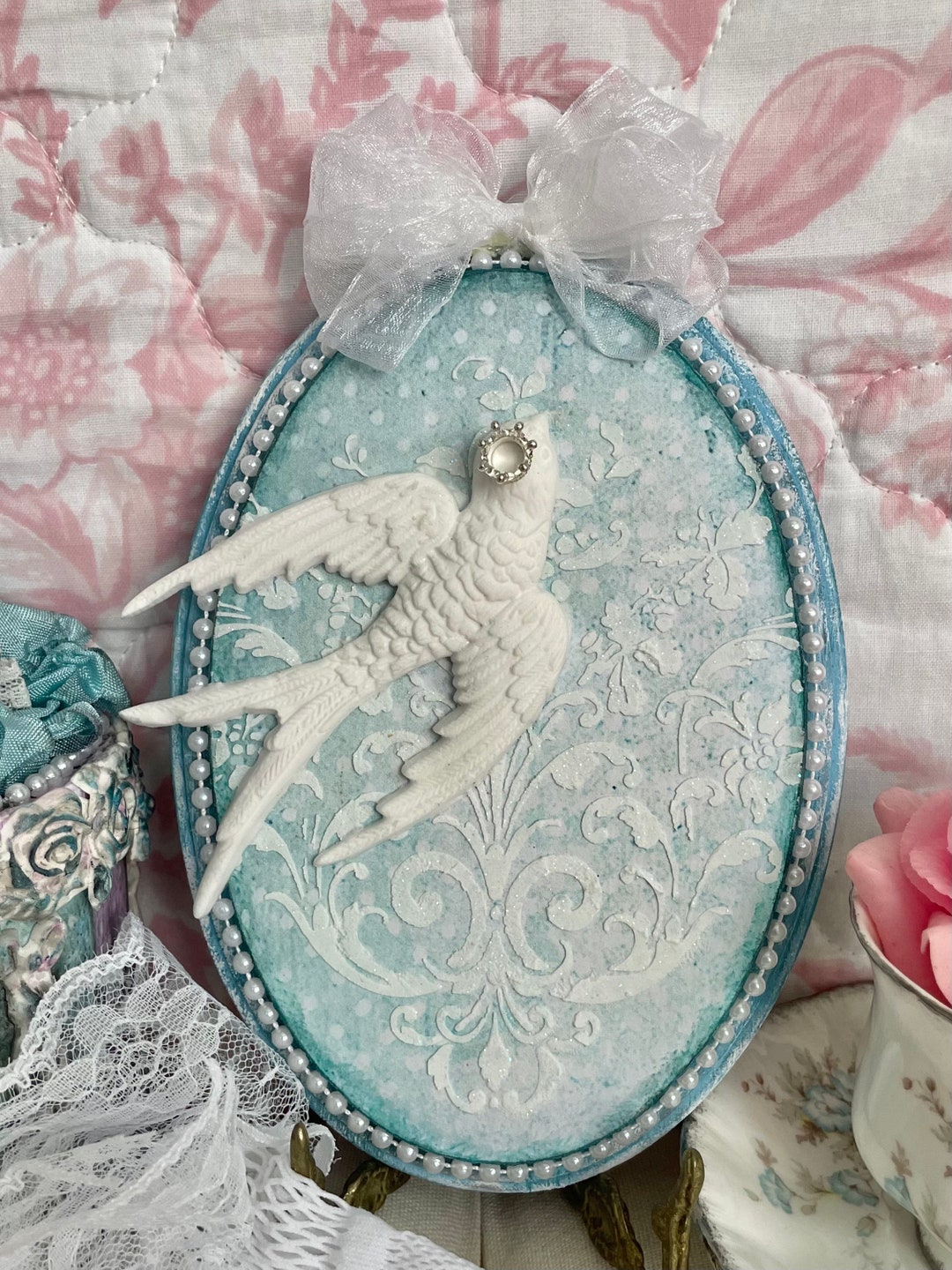 Vintage Valentine’s Day Victorian Dove Decor, Blue Valentine’s Day ...