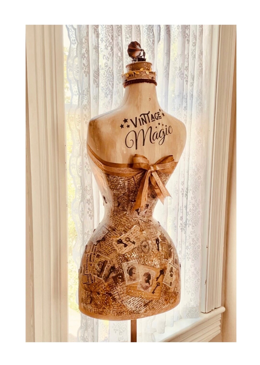 Vintage Gold Ribbons and Roses Shabby Chic Decor, Gold Victorian Decor ...