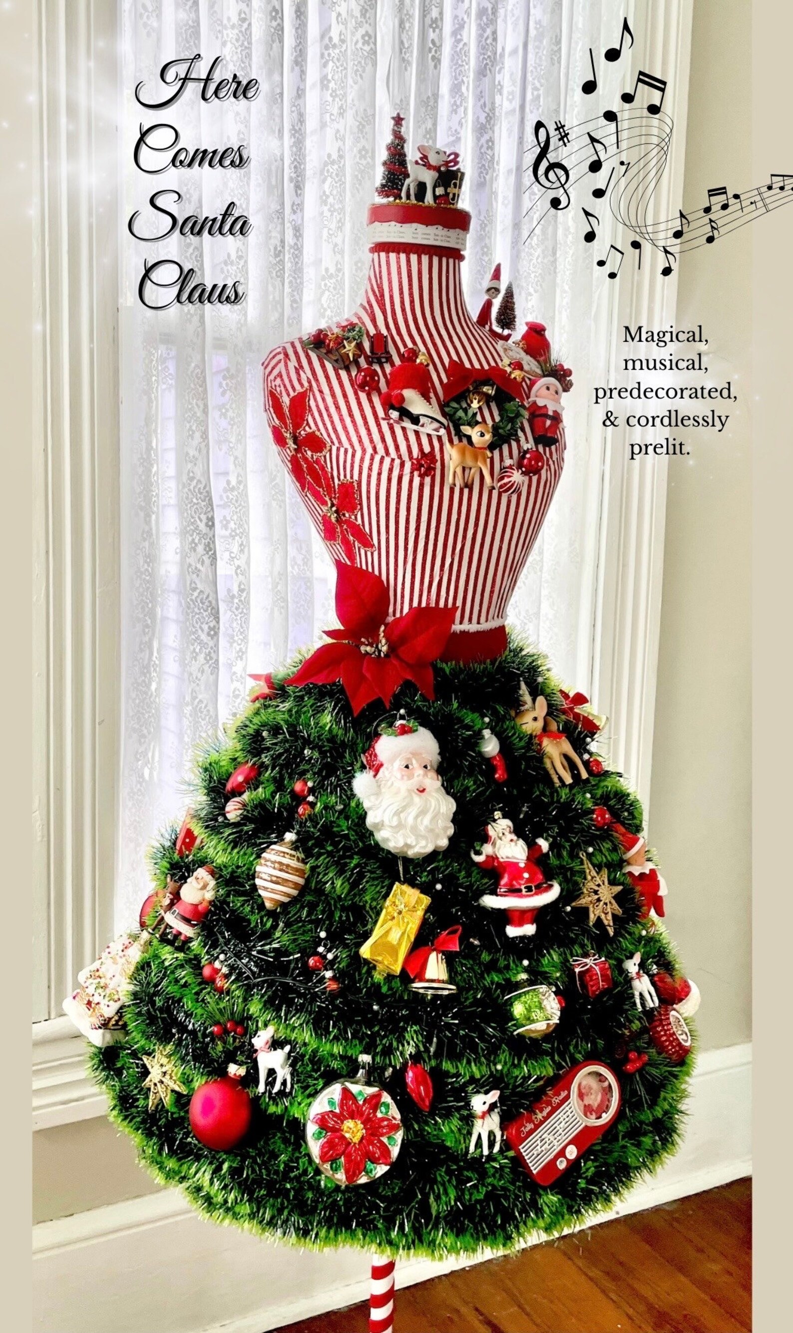 Dress Form Christmas Tree, 1950s Christmas Tree, Vintage Christmas Tree ...