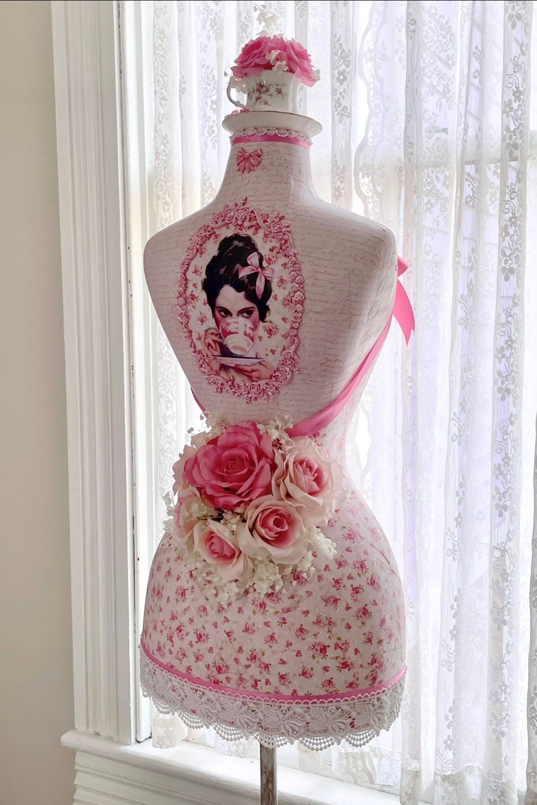 Pink Cottage Rose Box, Pink Vintage Rose Box, Pink French Country Box ...