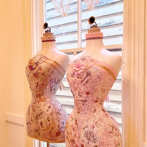 Dress Form Mannequin, Decorative Dress Form, Vintage Postcard Art ...