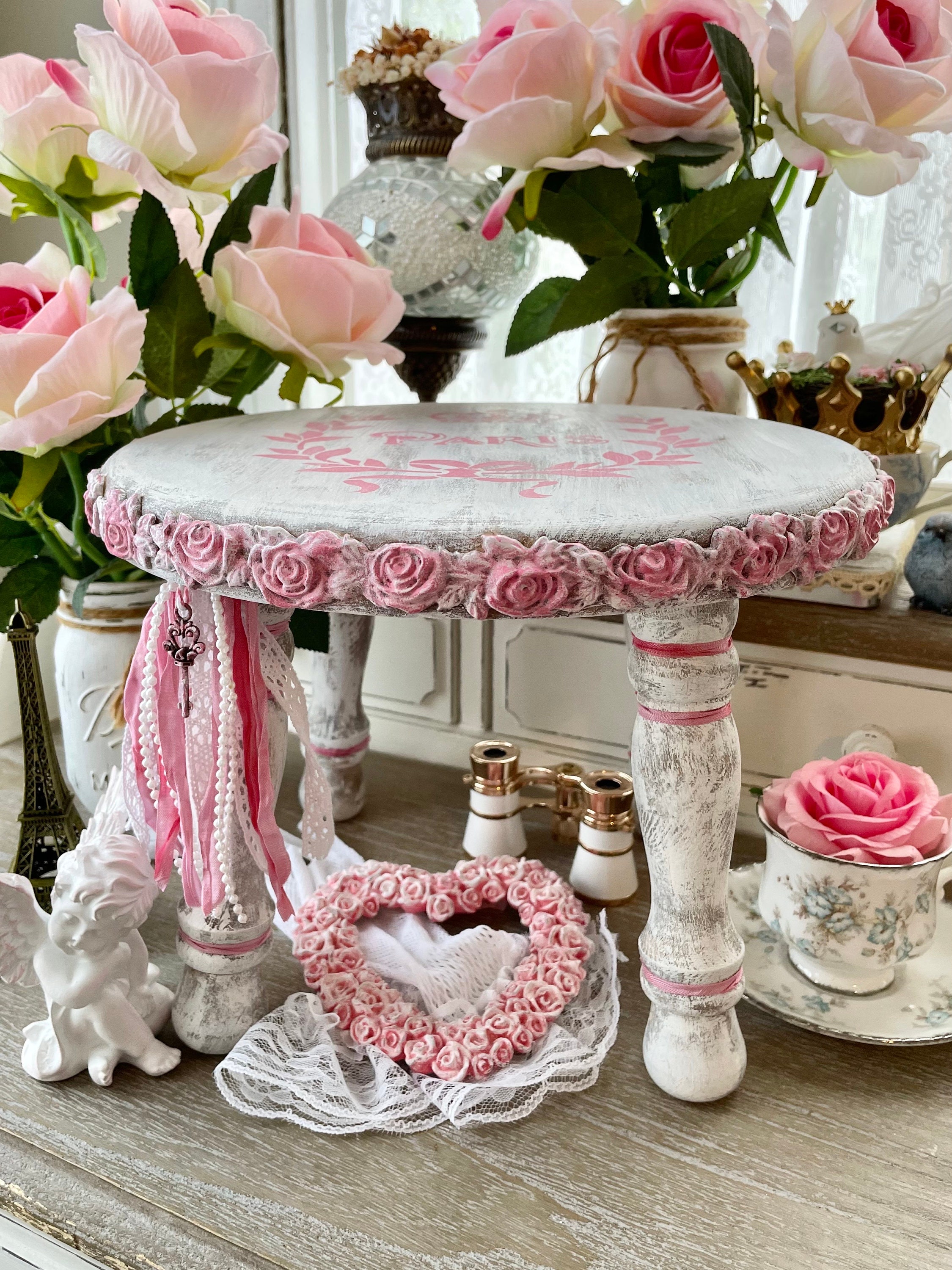 Pink Cottage Rose Box, Pink Vintage Rose Box, Pink French Country Box ...