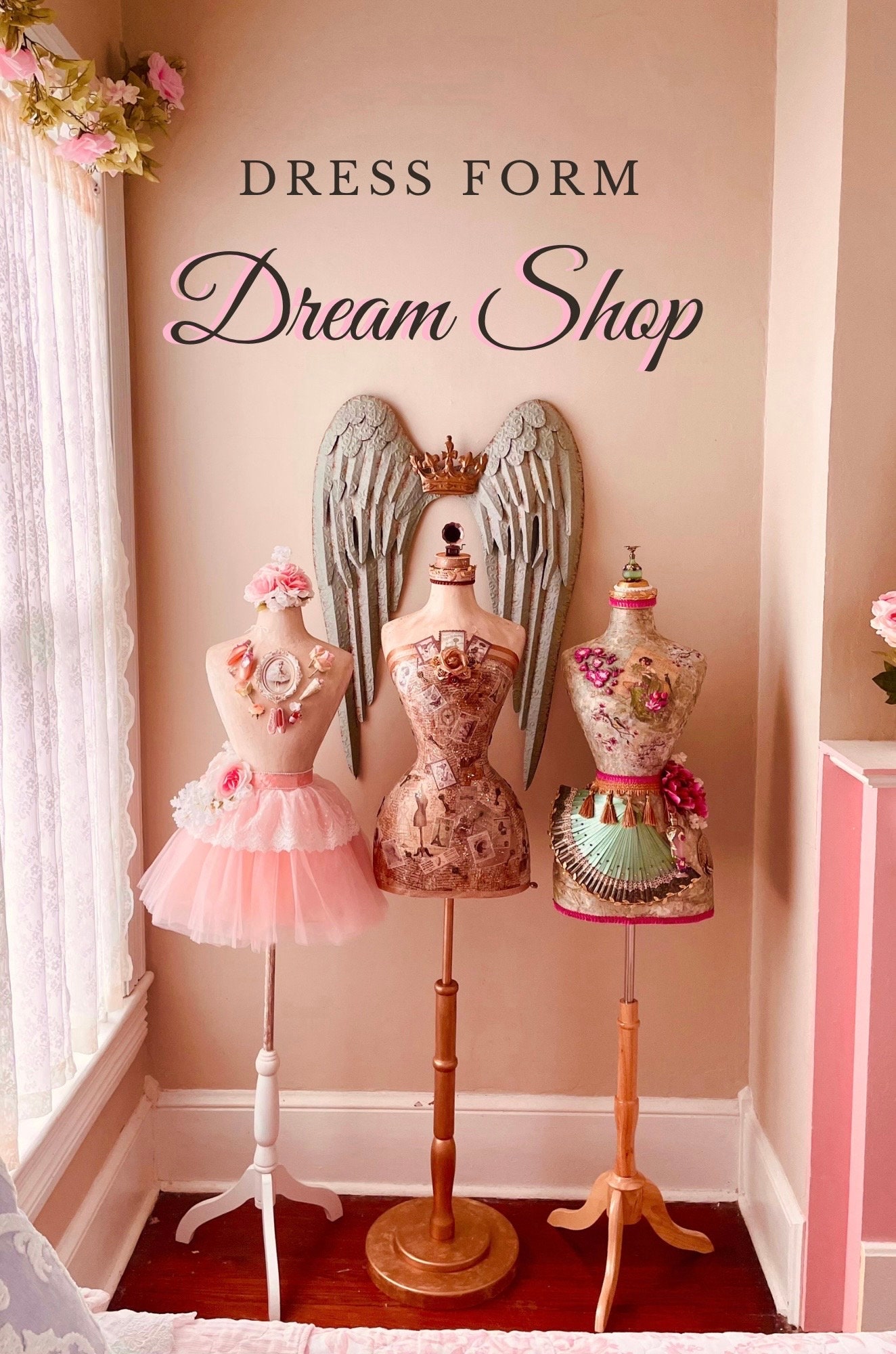 Fairytale Floral Display, Tea Party Dress Display, Garden Party Display ...