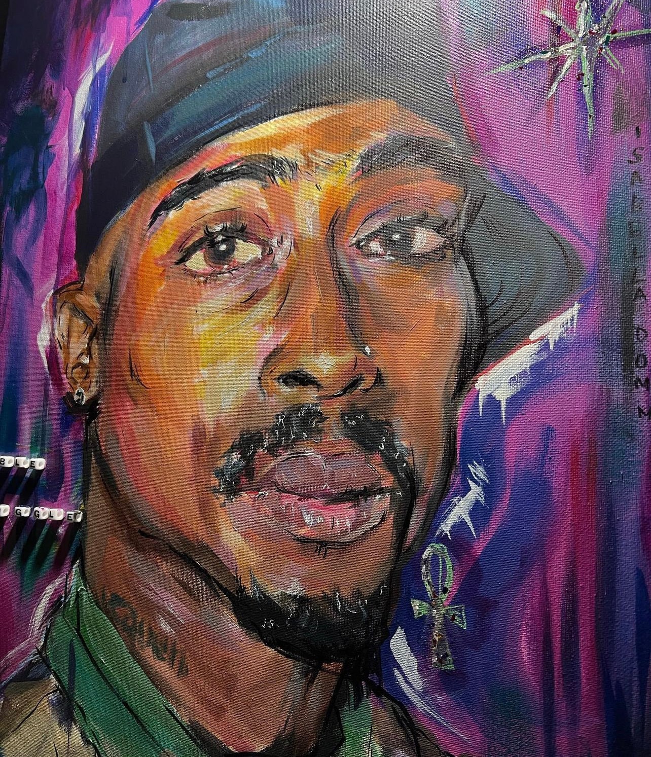 Tupac Shakur Acrylic Painting on 18x24 Canvas - Etsy