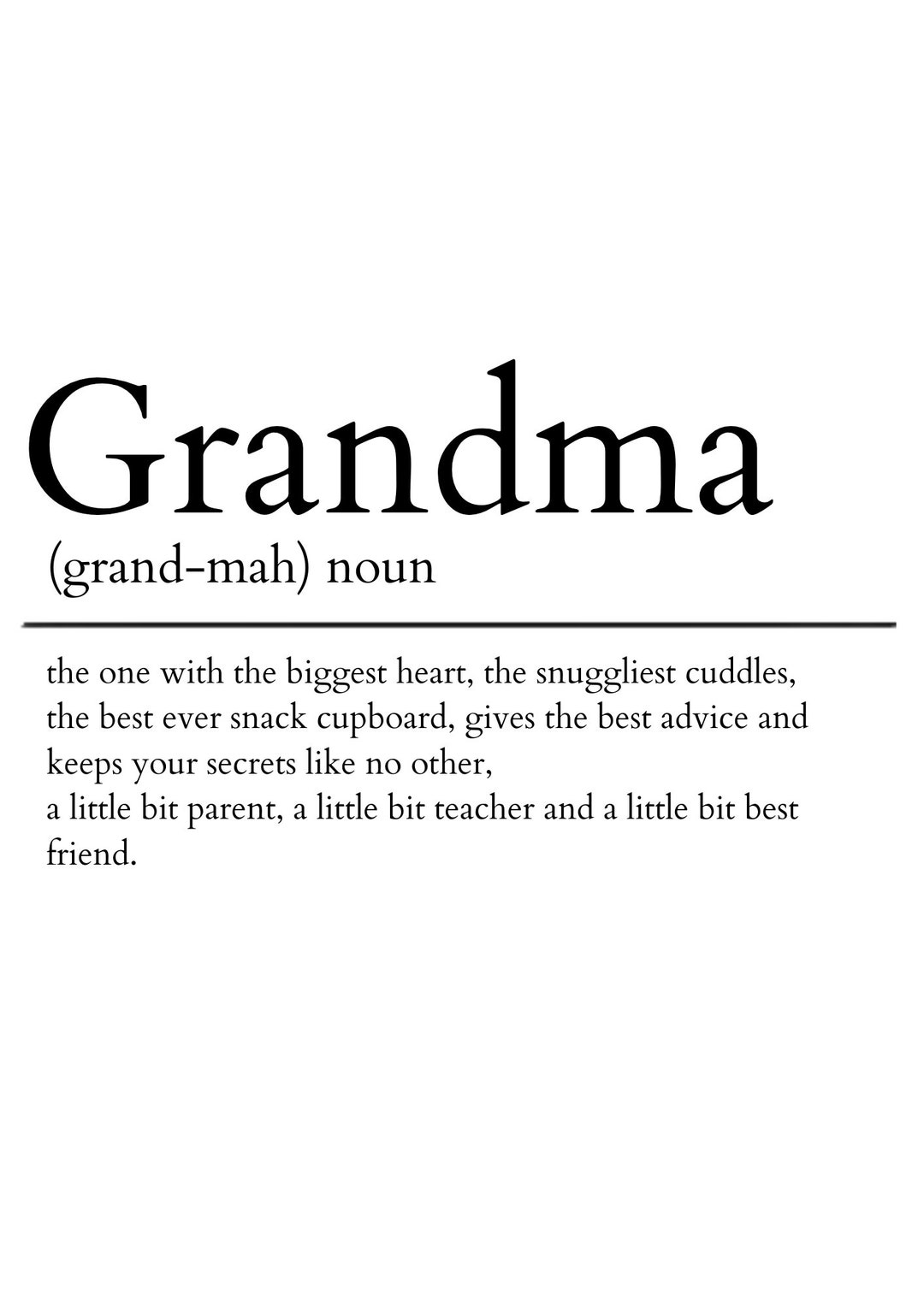 Grandma Gift, Grandma Description, Digital Print, Grandma Quote ...