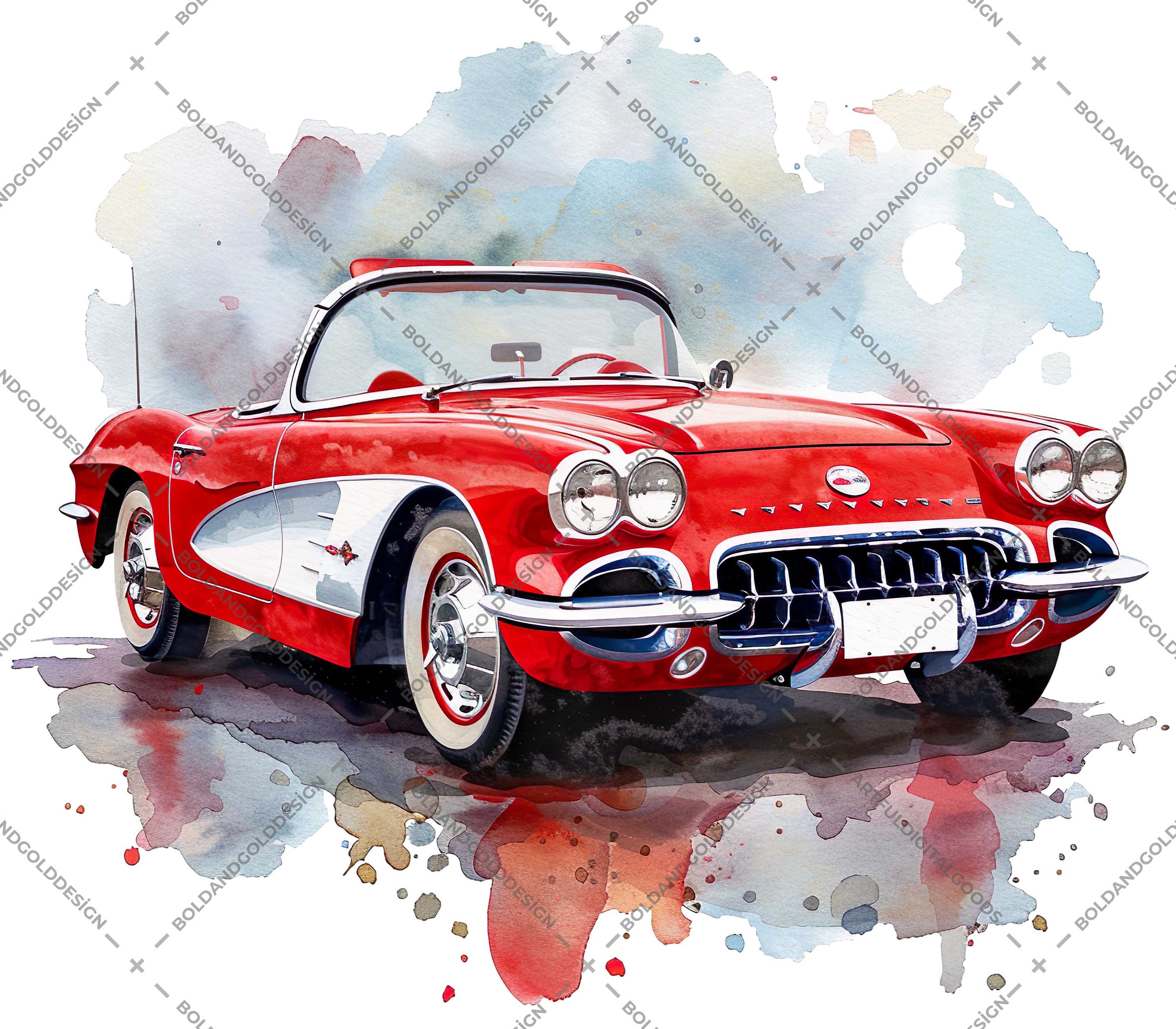 Watercolor Classic Cars Clipart Bundle, Instant Download, High Quality ...