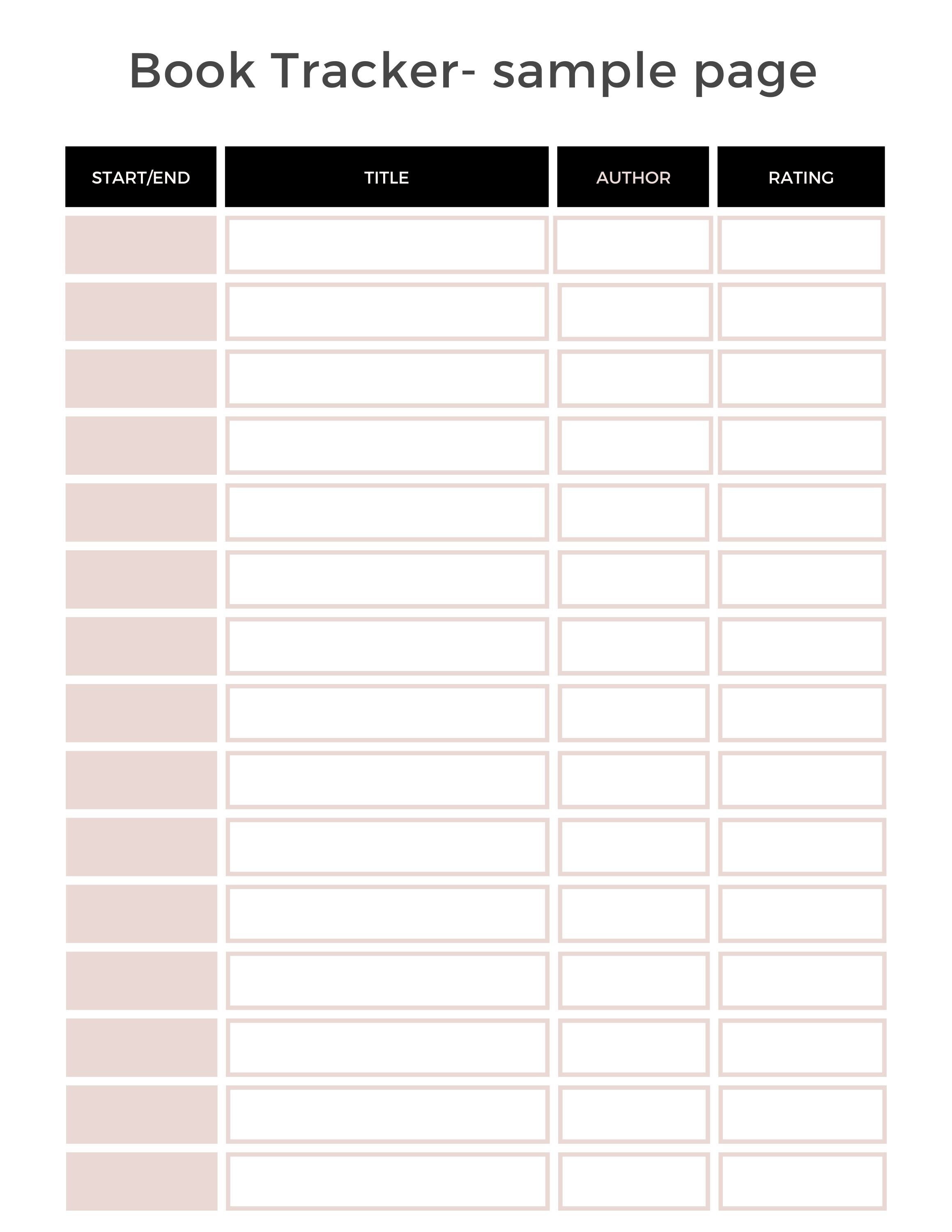 Book Log With a Monthly Reading Tracker - Etsy