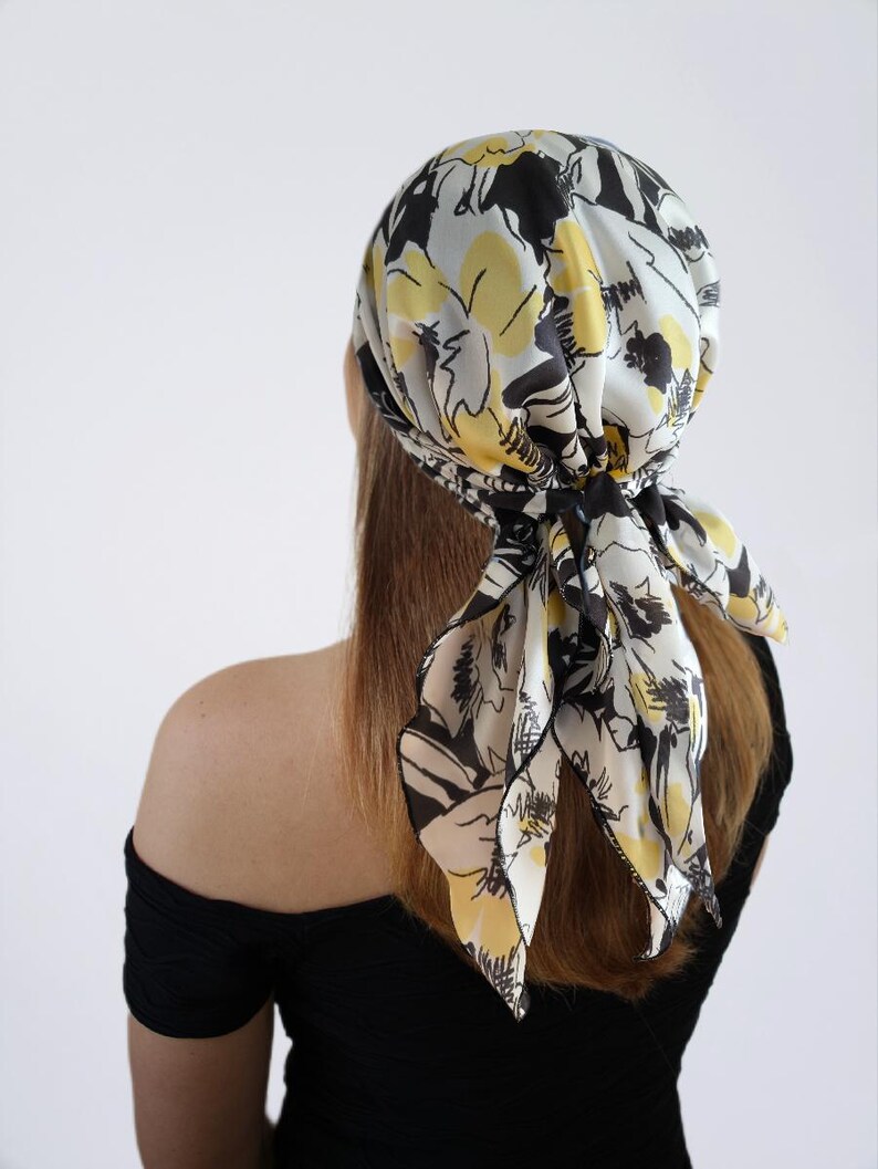 Silk Chemo Headwear, Boho Cancer Headwear, Pre Tied Headscarf, Alopecia ...