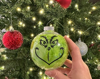 Personalized Hand Painted Grinch Ornament - Etsy