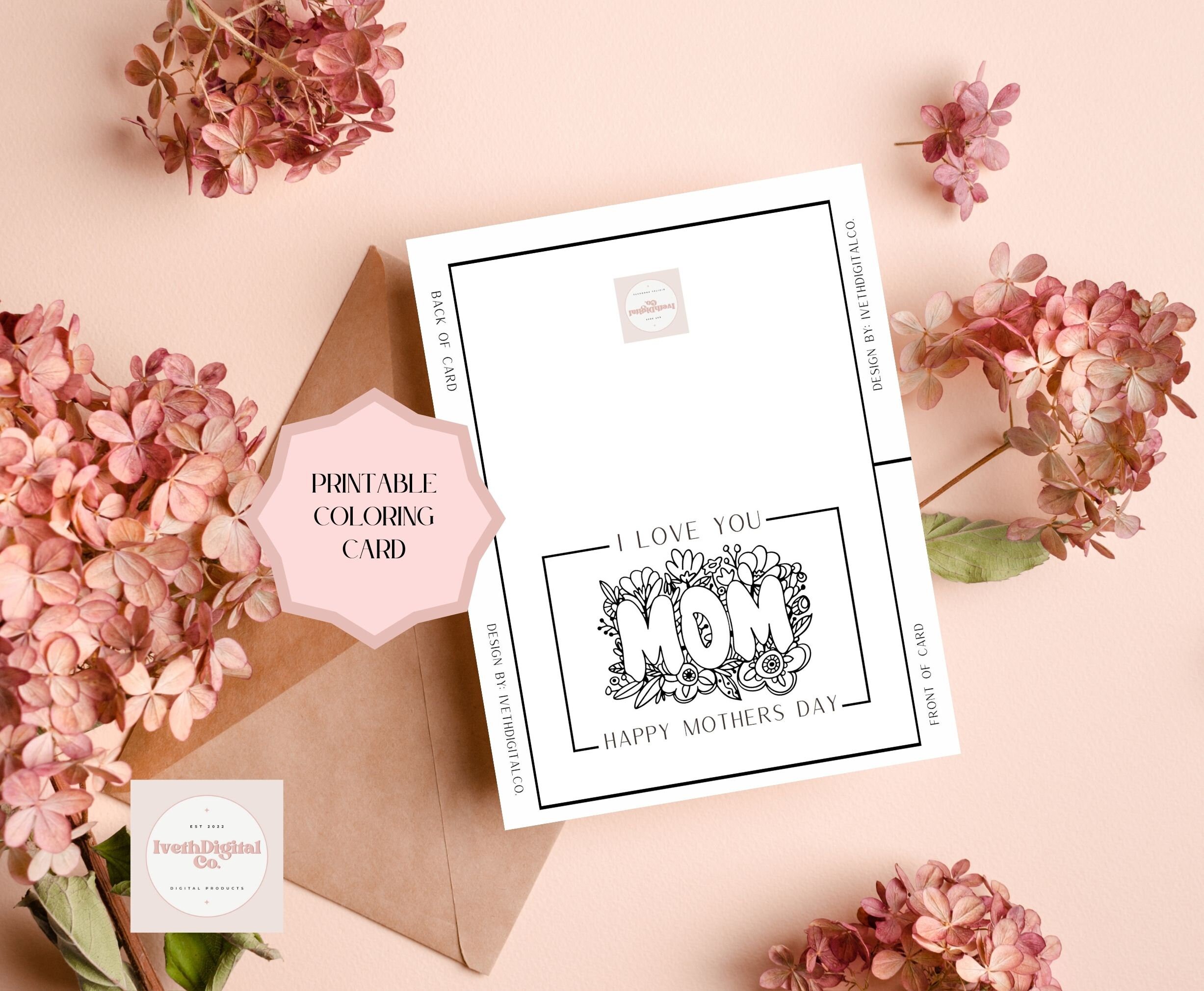 Happy Mother's Day Printable Coloring Pages | Foldable Mother's Day ...