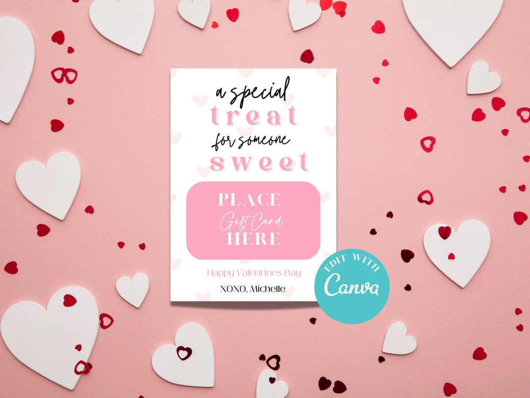 Sweet Treat Valentine Gift Card Holder Template | Valentine's Day ...
