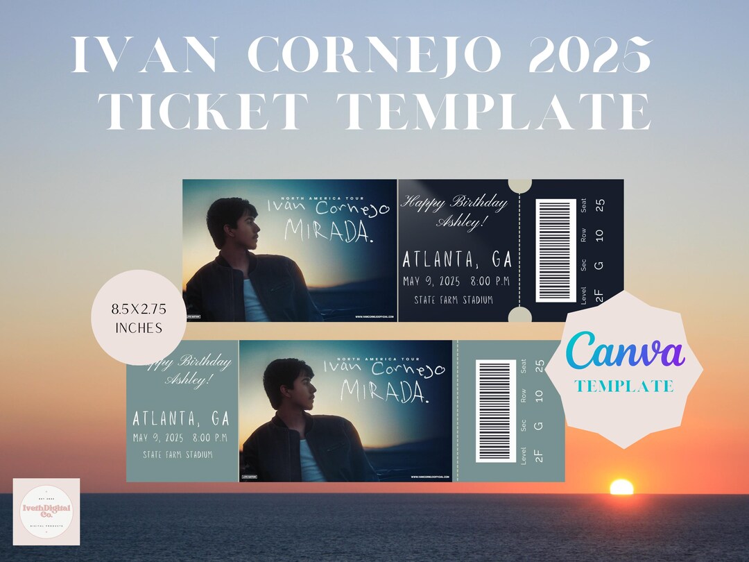 Editable Ivan Cornejo Mirada Tour Concert Ticket | Mirada Ticket | Ivan ...