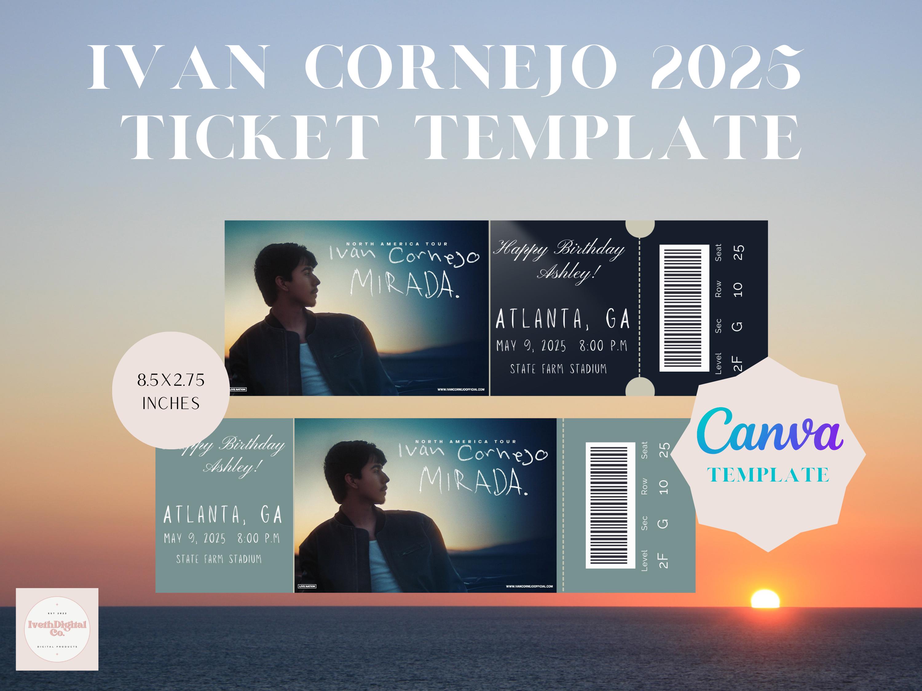 Editable Ivan Cornejo Mirada Tour Concert Ticket | Mirada Ticket | Ivan ...
