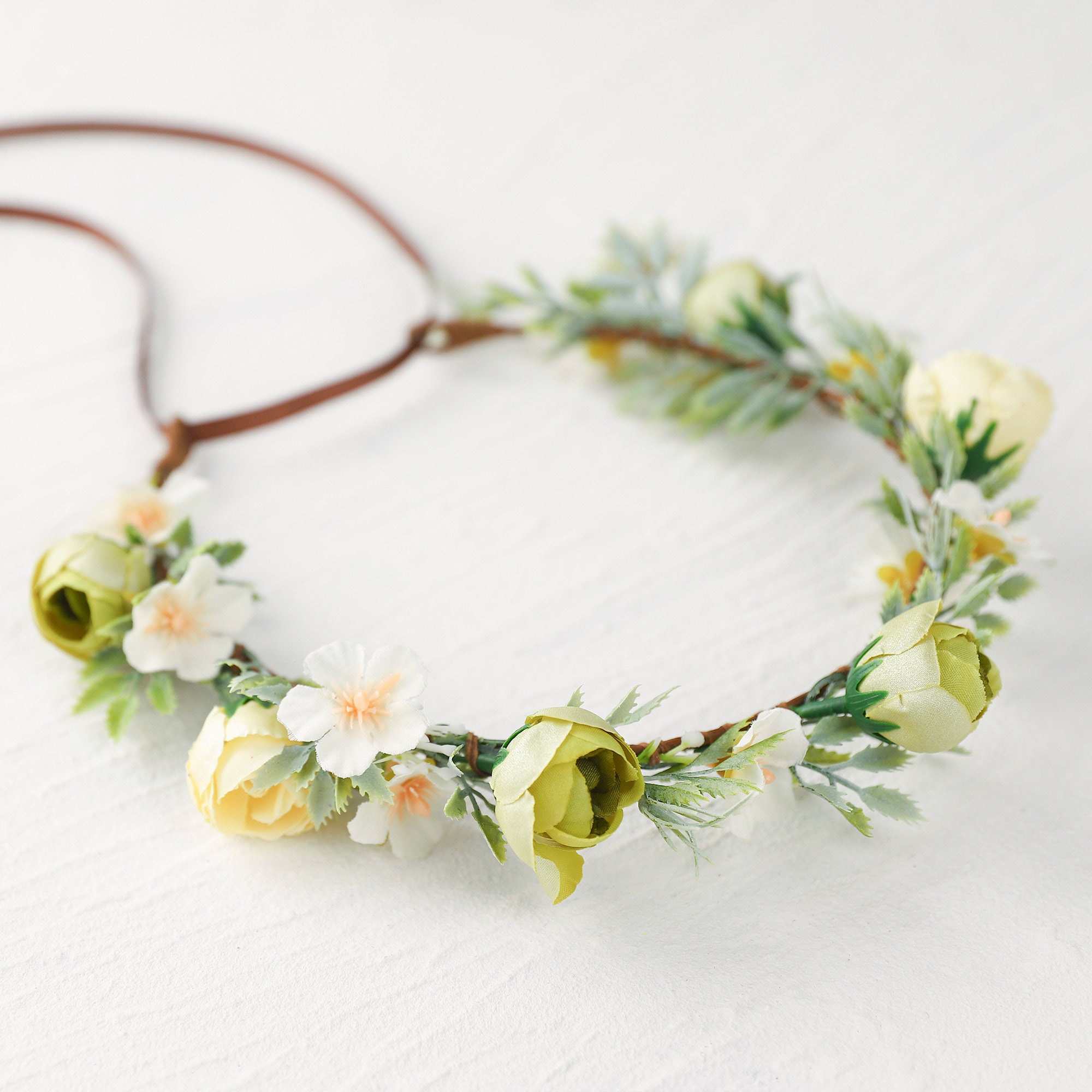 Fairy Elf Flower Crown Rustic Ivory Flower Headpiece Elven Girl Red ...