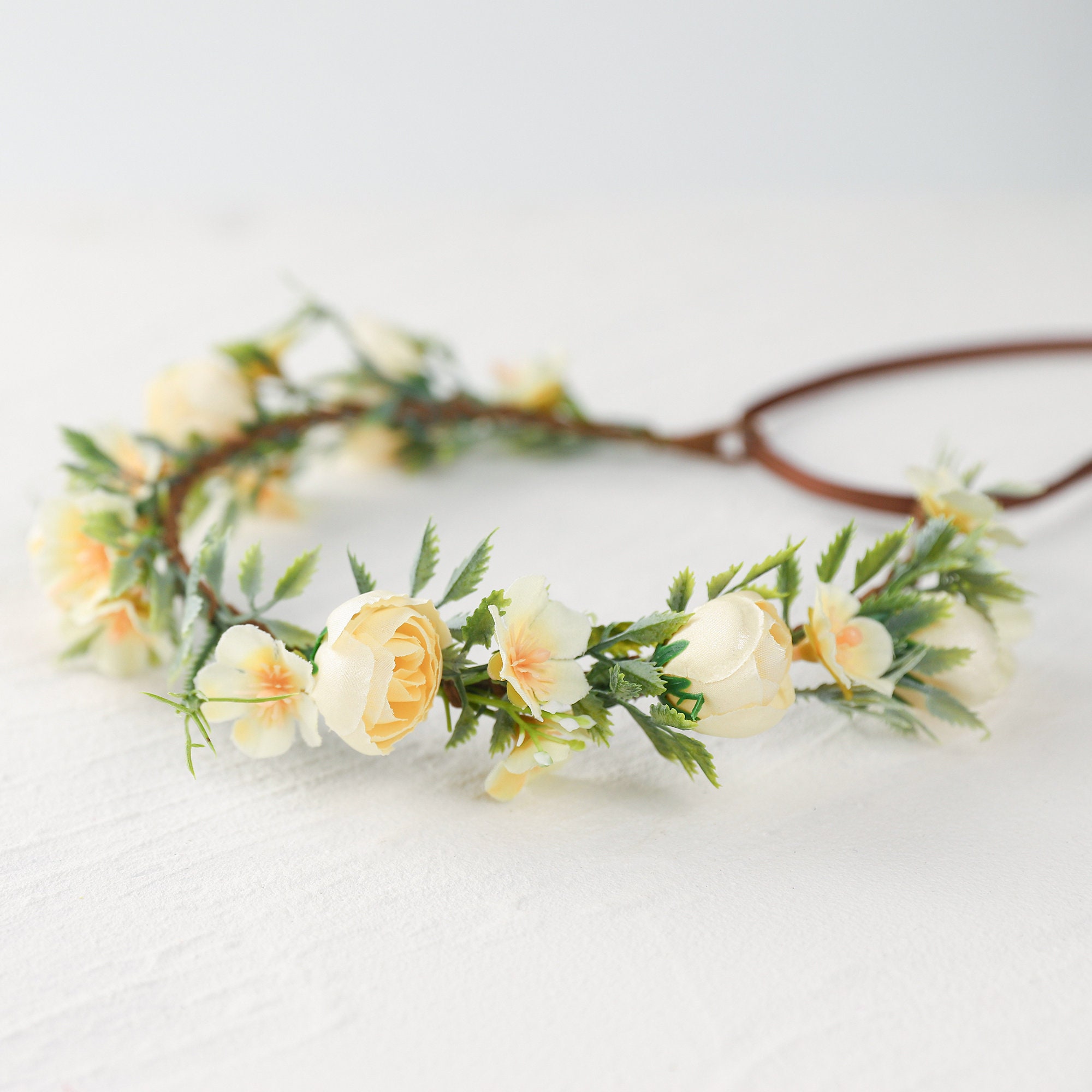 Fairy Elf Flower Crown Rustic Ivory Flower Headpiece Elven Girl Red ...