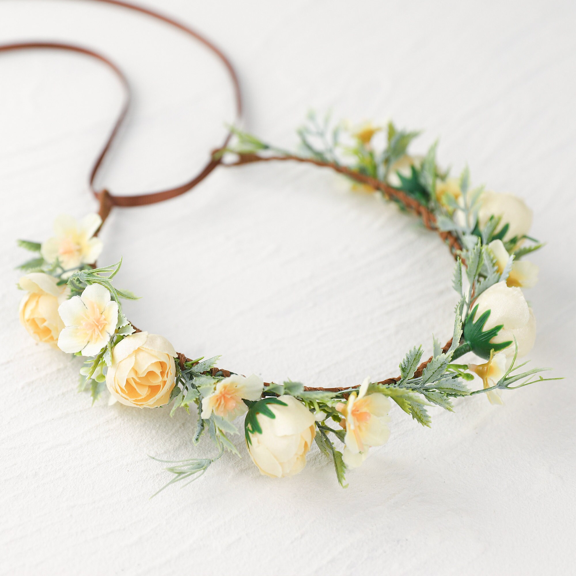 Fairy Elf Flower Crown Rustic Ivory Flower Headpiece Elven Girl Red ...