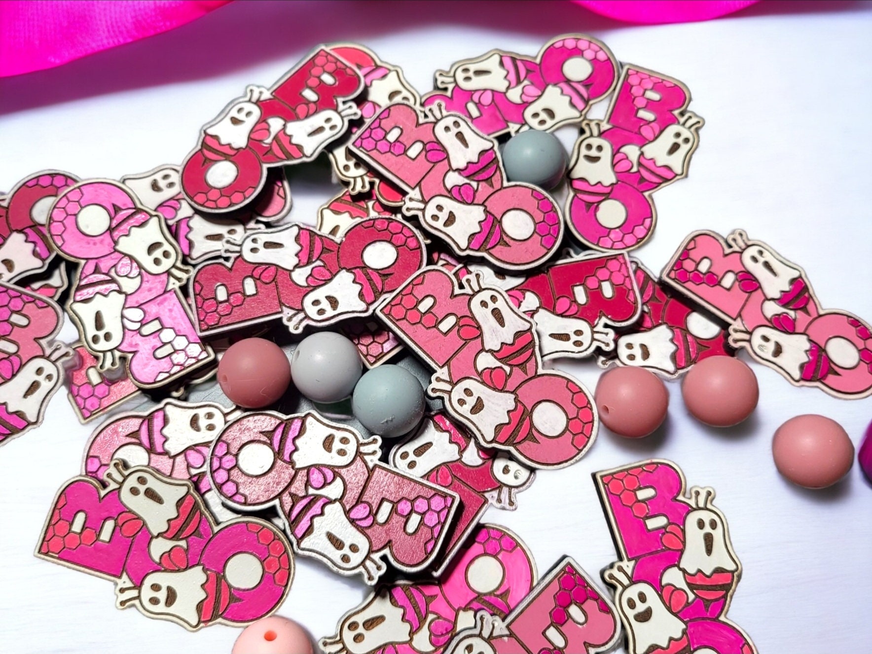 Boo Bees Breast Cancer Awareness October Wear Pink Save the Tatas Badge ...