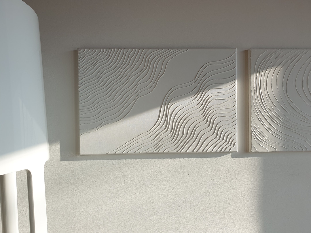Vague, 40 x 60 cm, image structurelle en relief, peinture murale, art ...