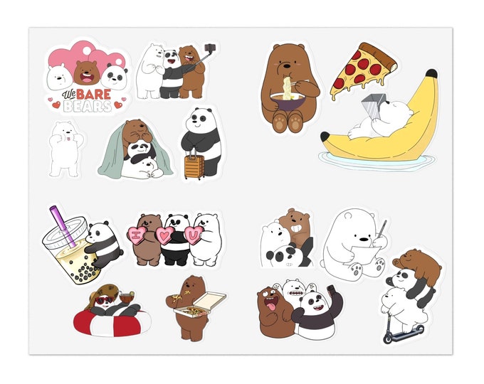50pc Sticker Pack we Bare Bears Cute Stickers Journal Diary Cute ...