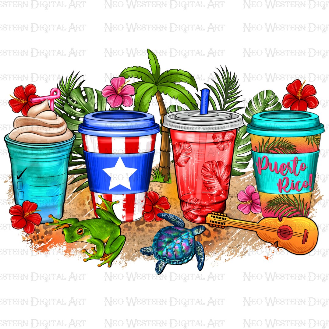 Puerto Rico Coffee Cups Png Sublimation Design Download, Puerto Rico ...