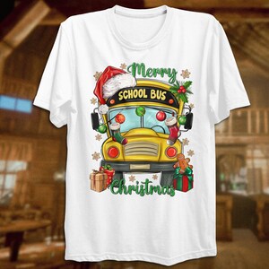 Merry Christmas School Bus and Gift Boxes Png Sublimation Design, Back ...