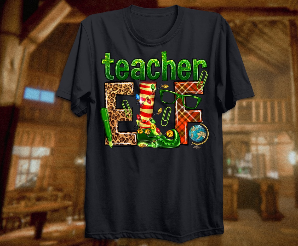 Teacher Elf Png Sublimation Design Download, Christmas Png, Teacher's ...