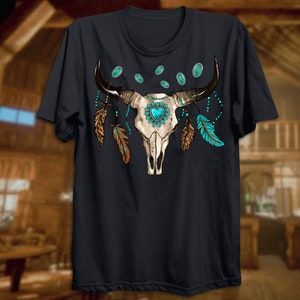Bull Skull Png Sublimation Design Download, Western Bull Skull Png ...