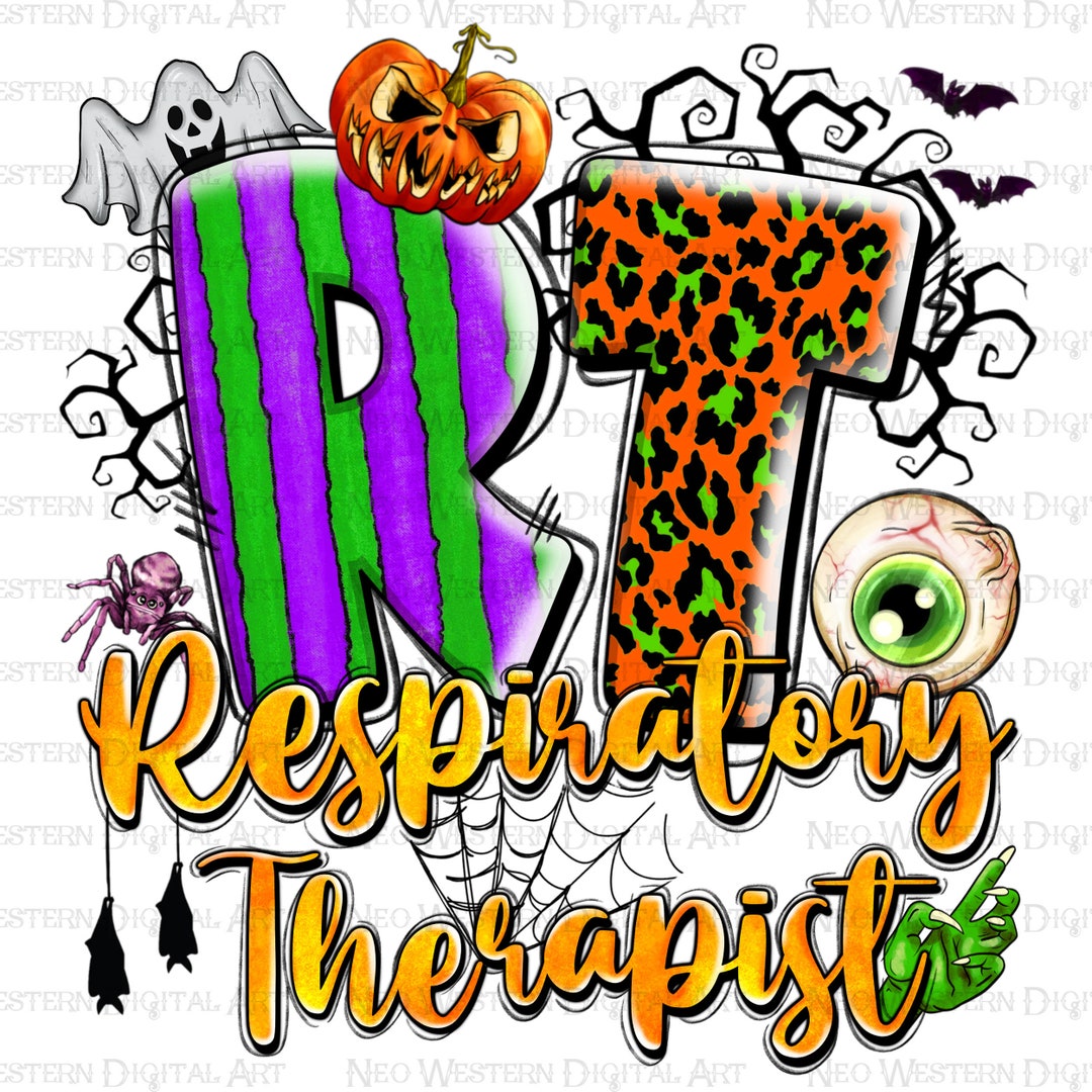 RT Respiratory Therapist Halloween Png Sublimation Design Download ...