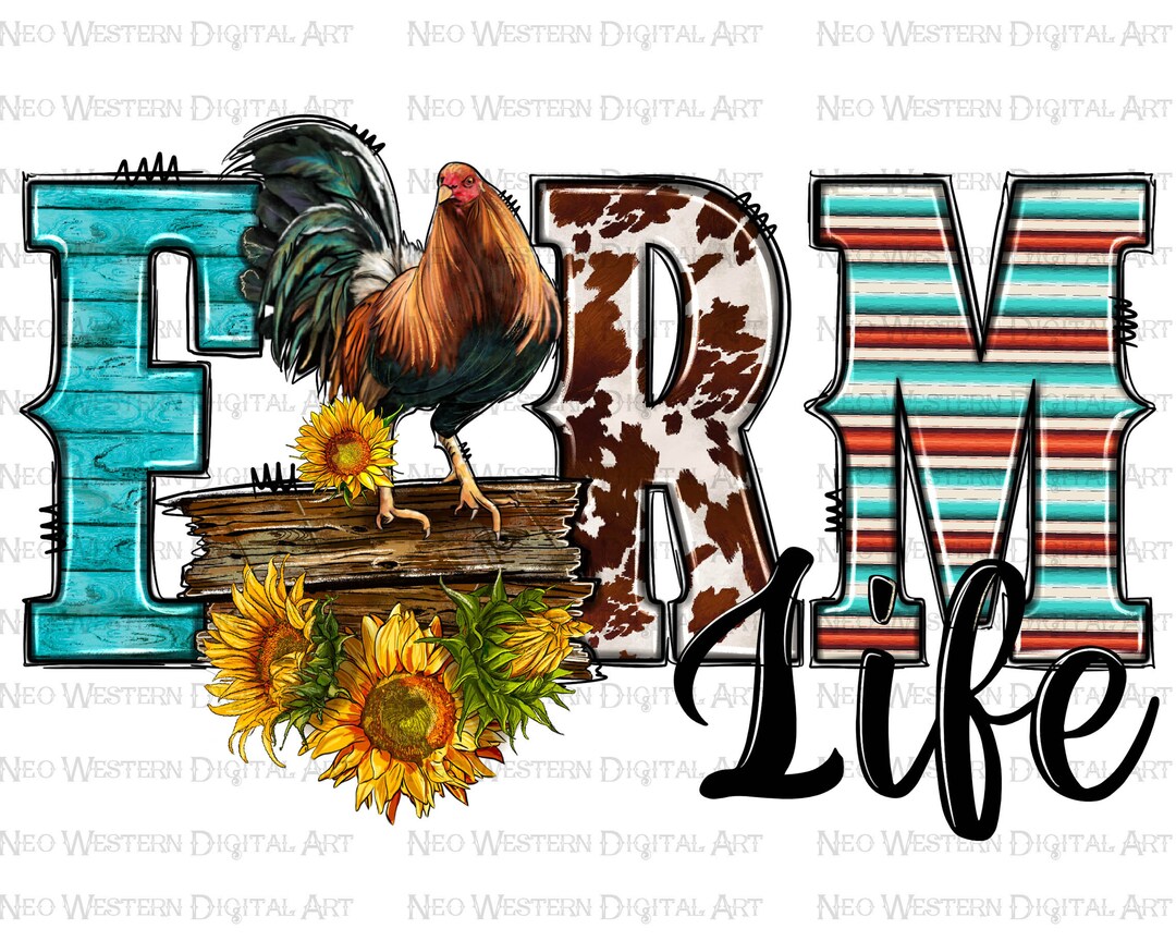 Farm Life Chicken Png Sublimation Design Download, Farm Life Png ...