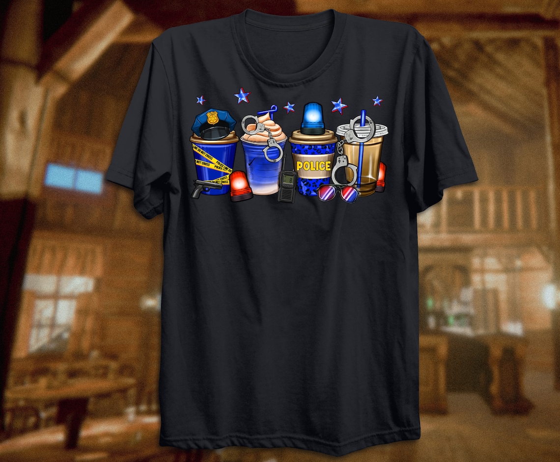 Police Coffee Cups Png Sublimation Design Download, Coffee Cups Png ...