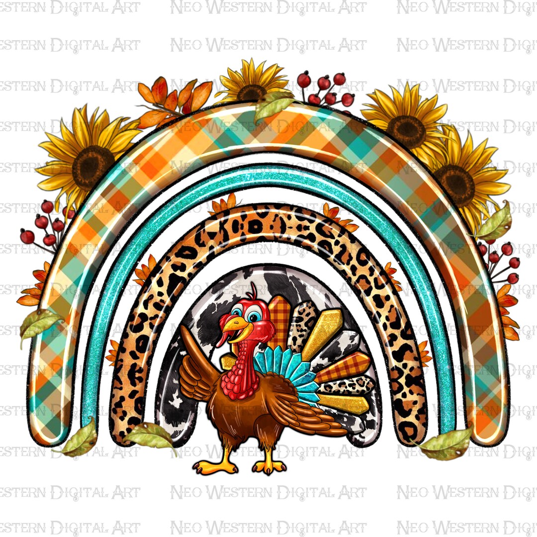 Thanksgiving Rainbow Png Sublimation Design Download, Thanksgiving Png ...