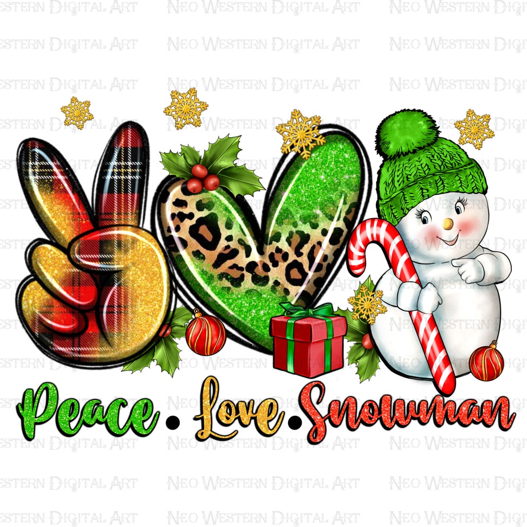 Peace Love Snowman Png Sublimation Design Download, Merry Christmas Png ...