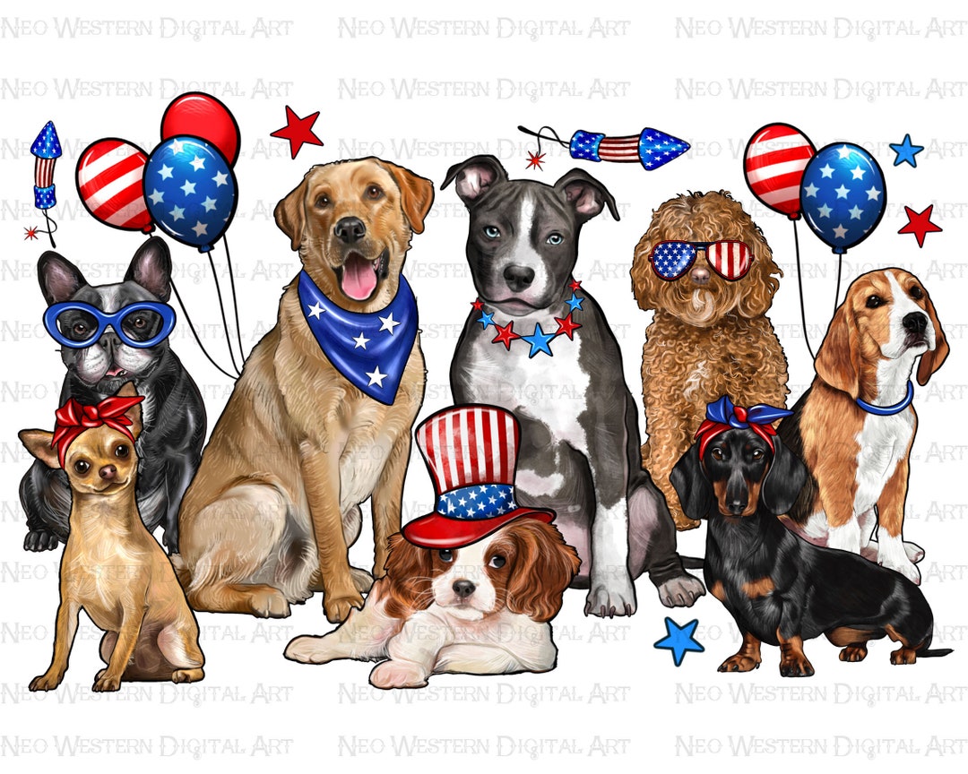 4th of July Dogs Png Sublimation Design Download, 4th of July Png ...