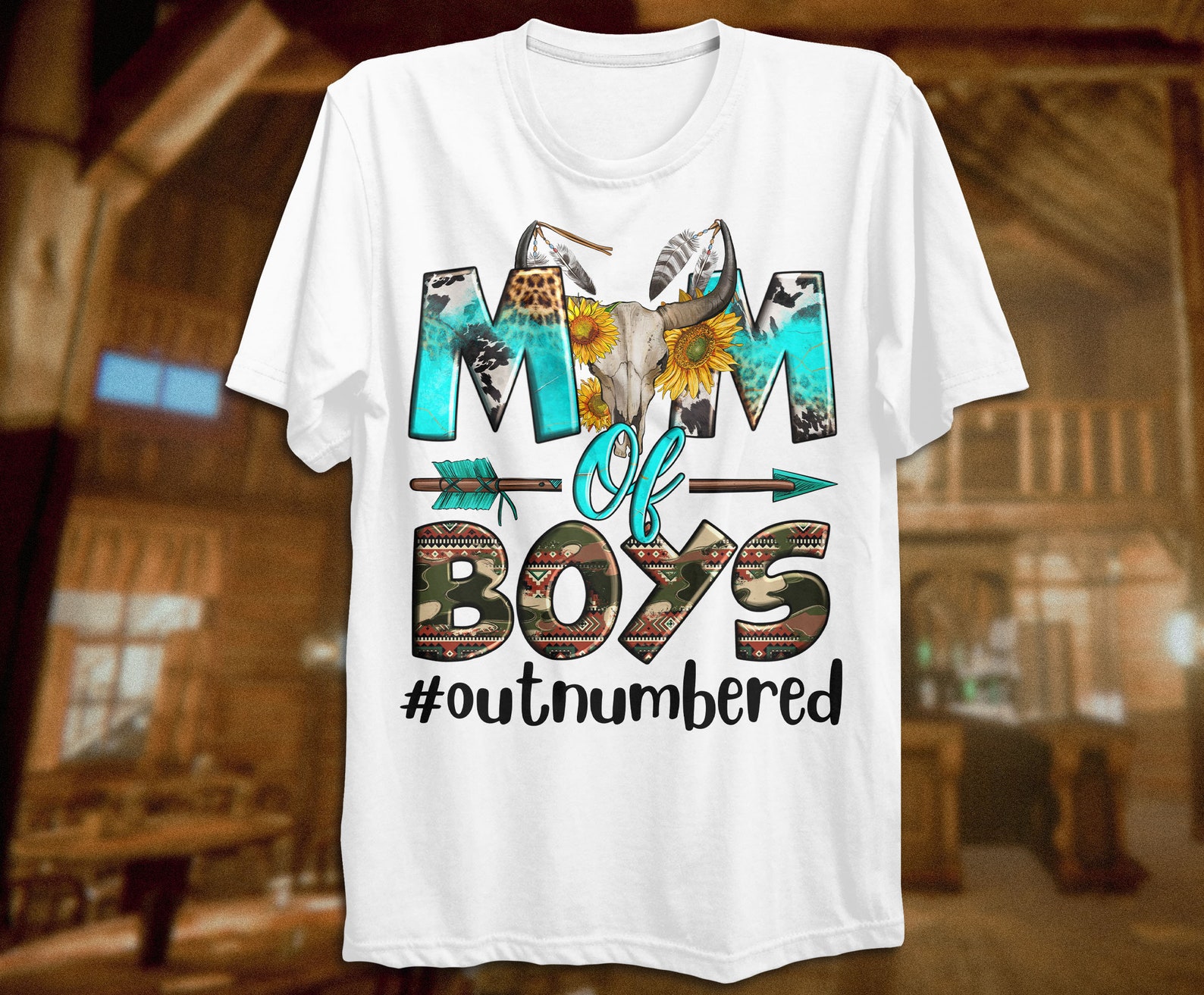 Mom of Boys Outnumbered Png Sublimation Design Download, Western Mom ...