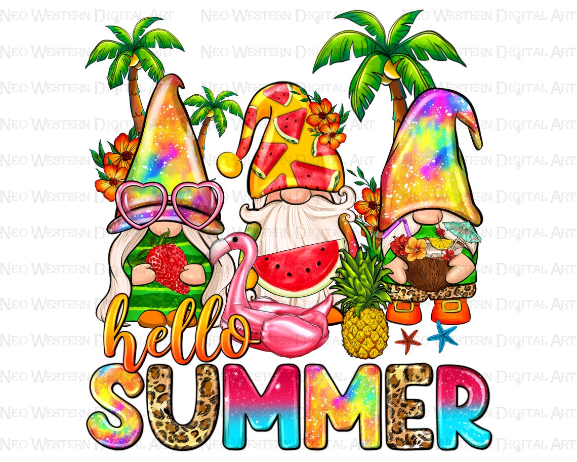 Hello Summer Gnomes Png Sublimate Designs Download, Western Summer Png ...