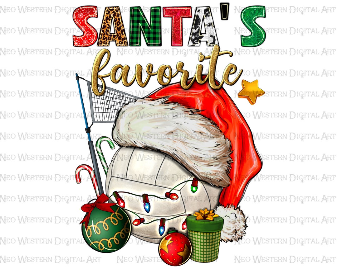 Santa's Favorite Volleyball Png Sublimation Design Download, Christmas ...