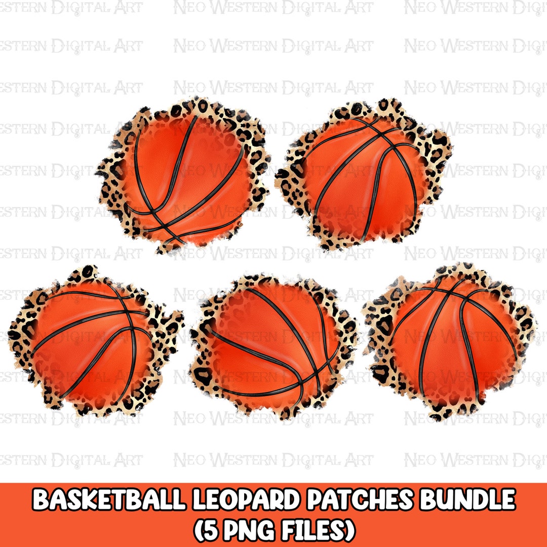 Basketball With Leopard Patches Bundle Png, Western Patches Png, Sport ...