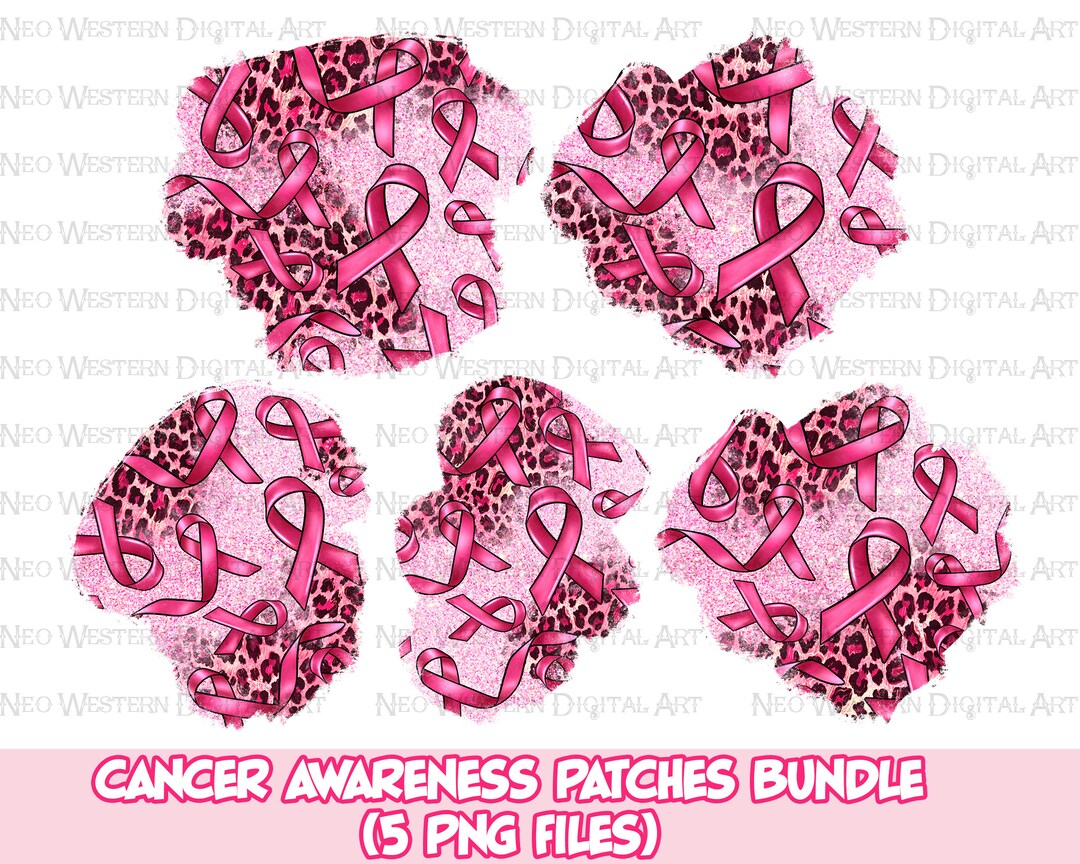 Breast Cancer Awareness Patches Png Sublimation Design Bundle, Ribbon ...