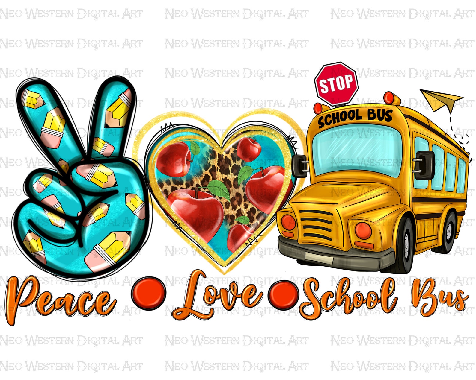 Peace Love School Bus Png Sublimation Design Download, School Bus Png ...