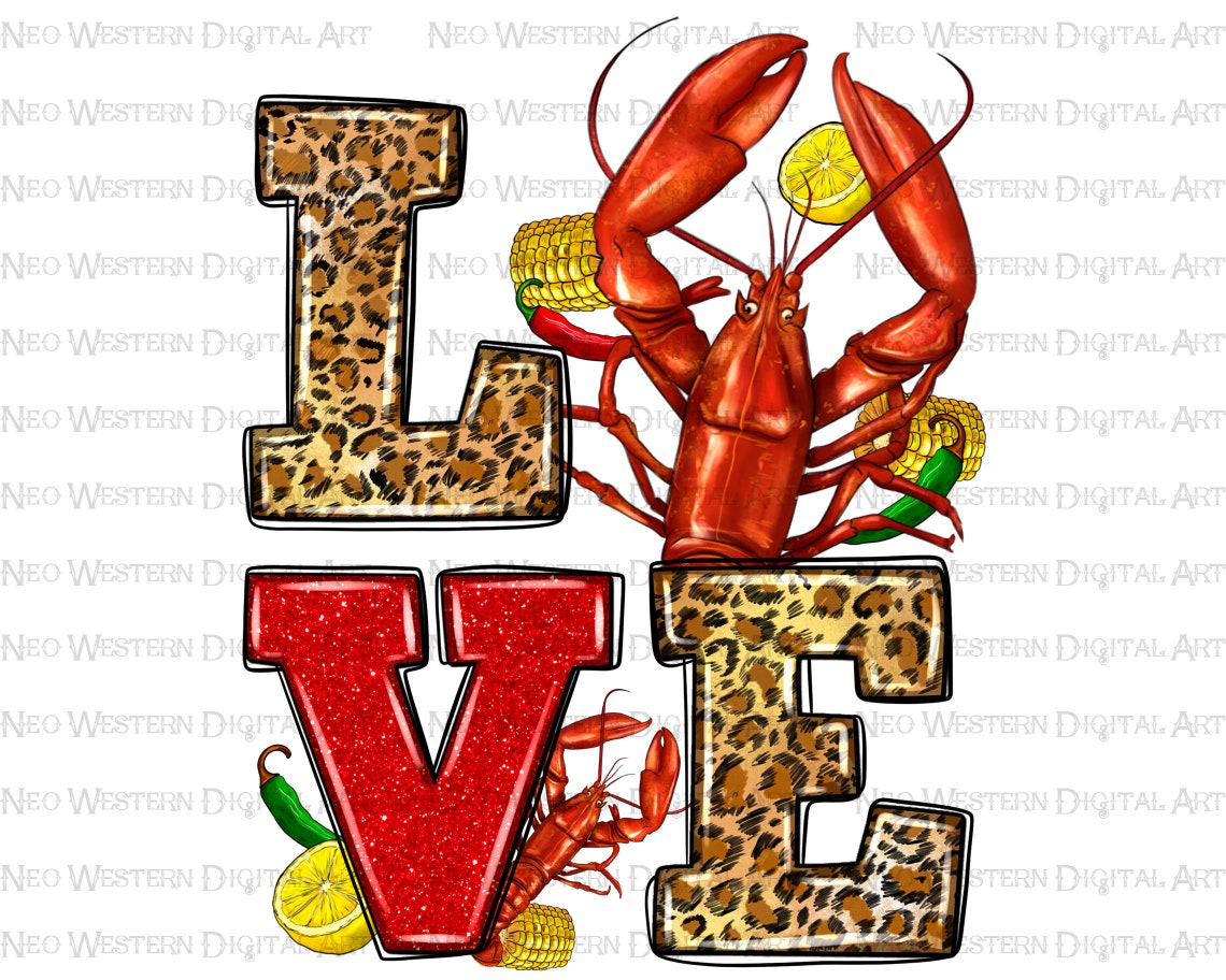 Crawfish Love Png Sublimation Design Download, Crawfish Png, Crawfish ...