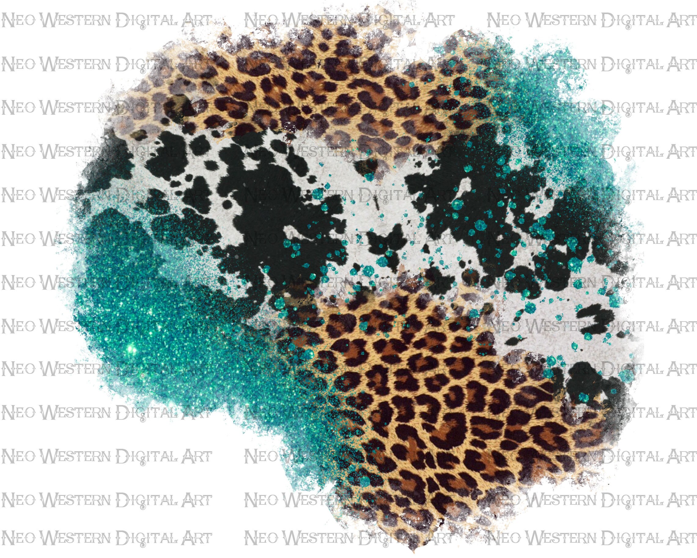 Cowhide Turquoise Western Patch Png Bundle Sublimation Design - Etsy
