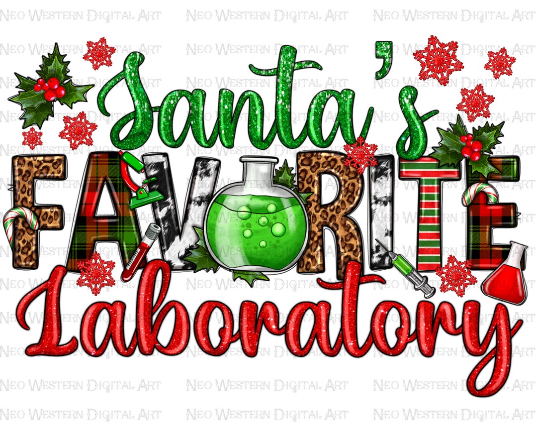 Santa's Favorite Laboratory Christmas Png Sublimation Design Download ...