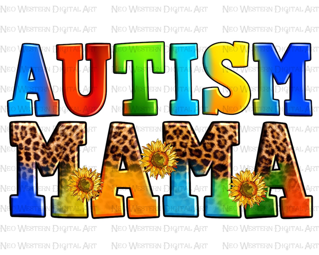 Autism Mama Png Sublimation Design Download, Autism Awareness Png ...