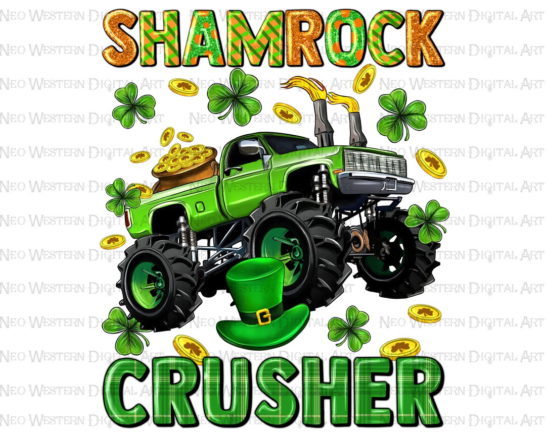 St. Patrick's Shamrock Crusher Png Sublimation Design Download, St ...