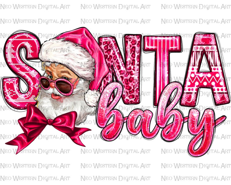 Santa Baby Pink Christmas Sublimation Design Download Merry - Etsy