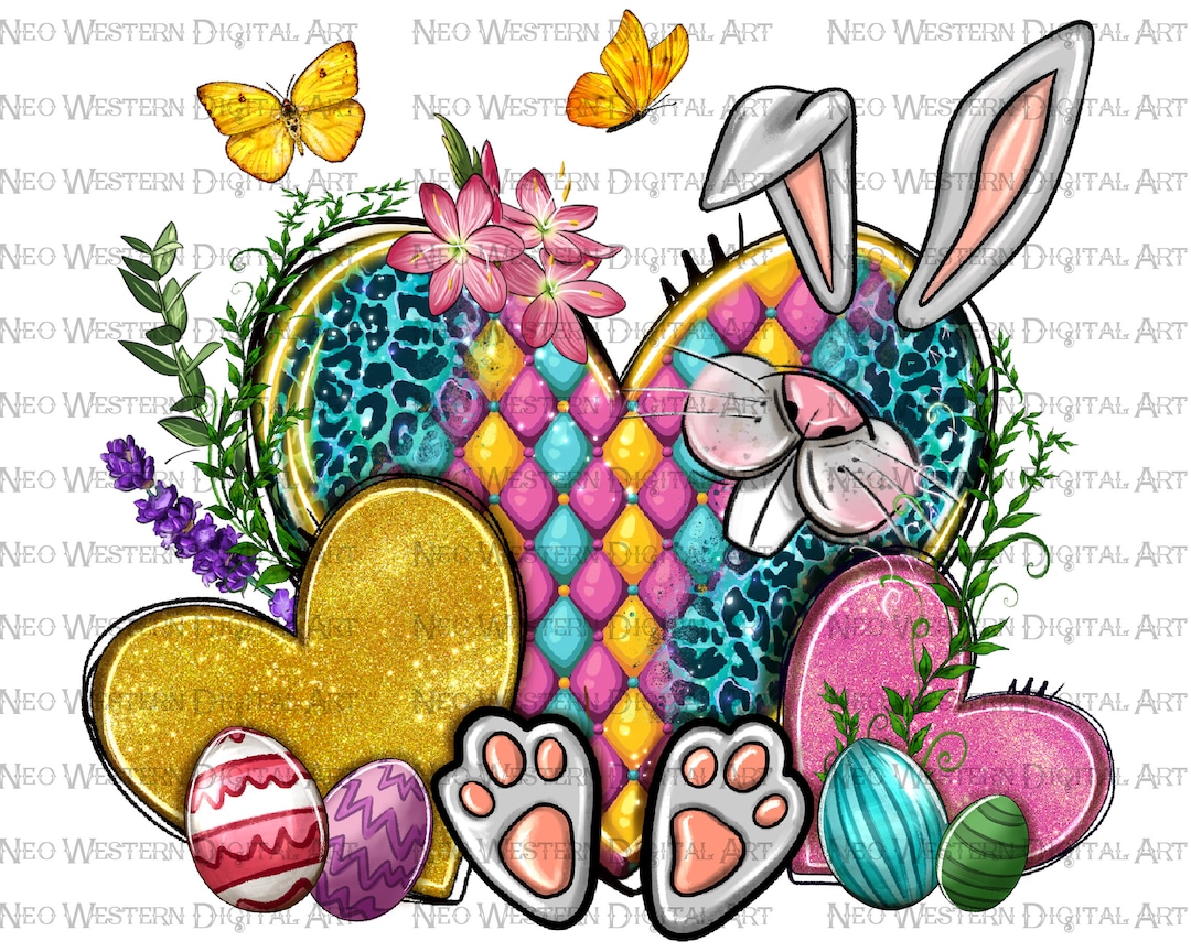 Easter Heart Png Sublimation Design Download, Happy Easter Day Png ...